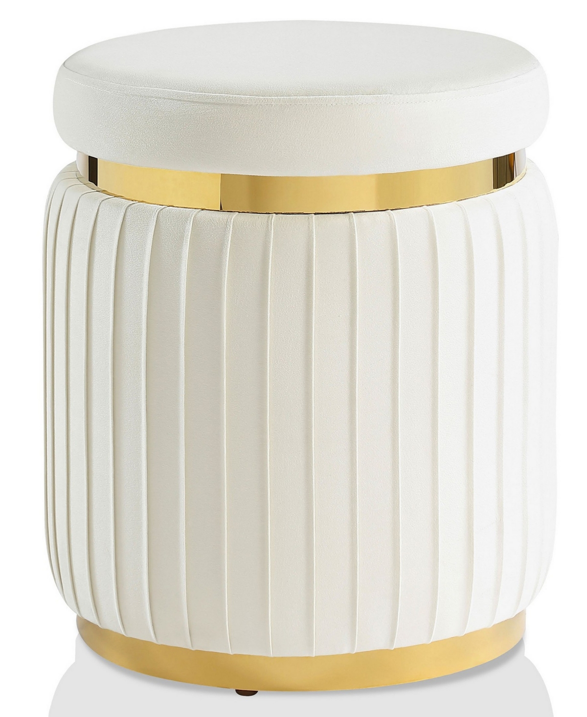 Click here for Raphael 15 Wood Upholstered Round Ottoman - White prices