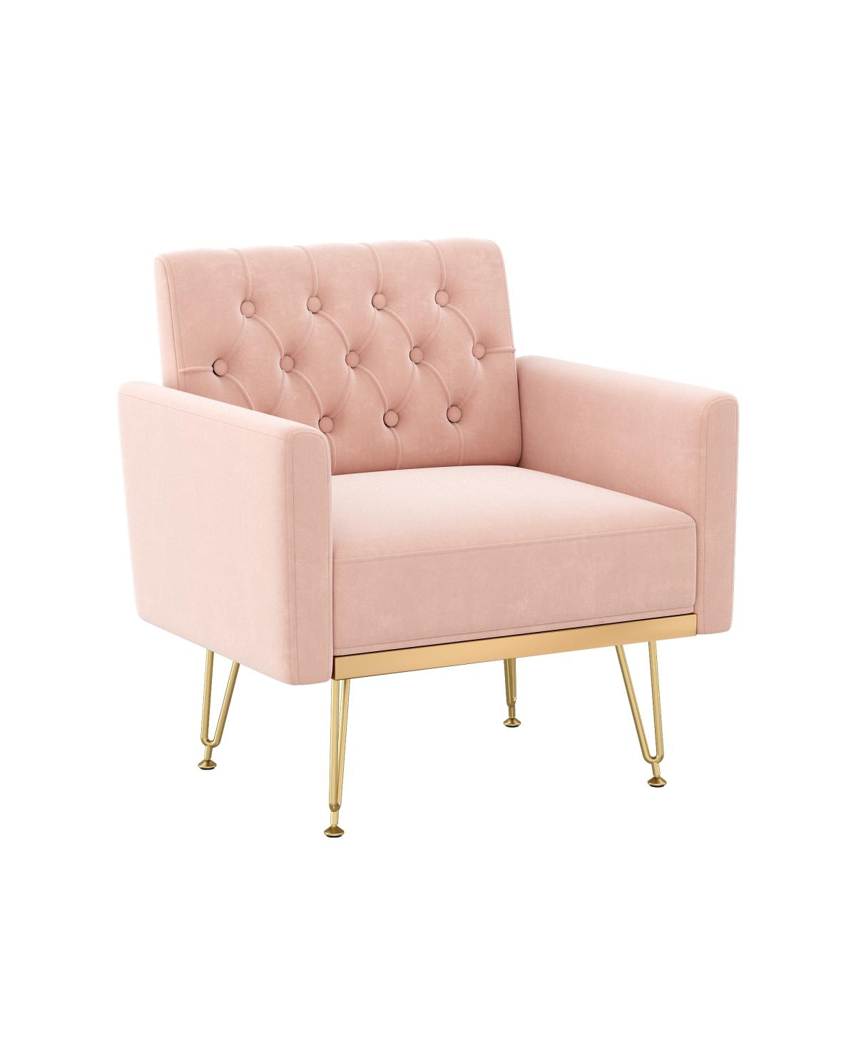 Click here for Streamdale Furniture Velvet Tufted Armchair with G... prices