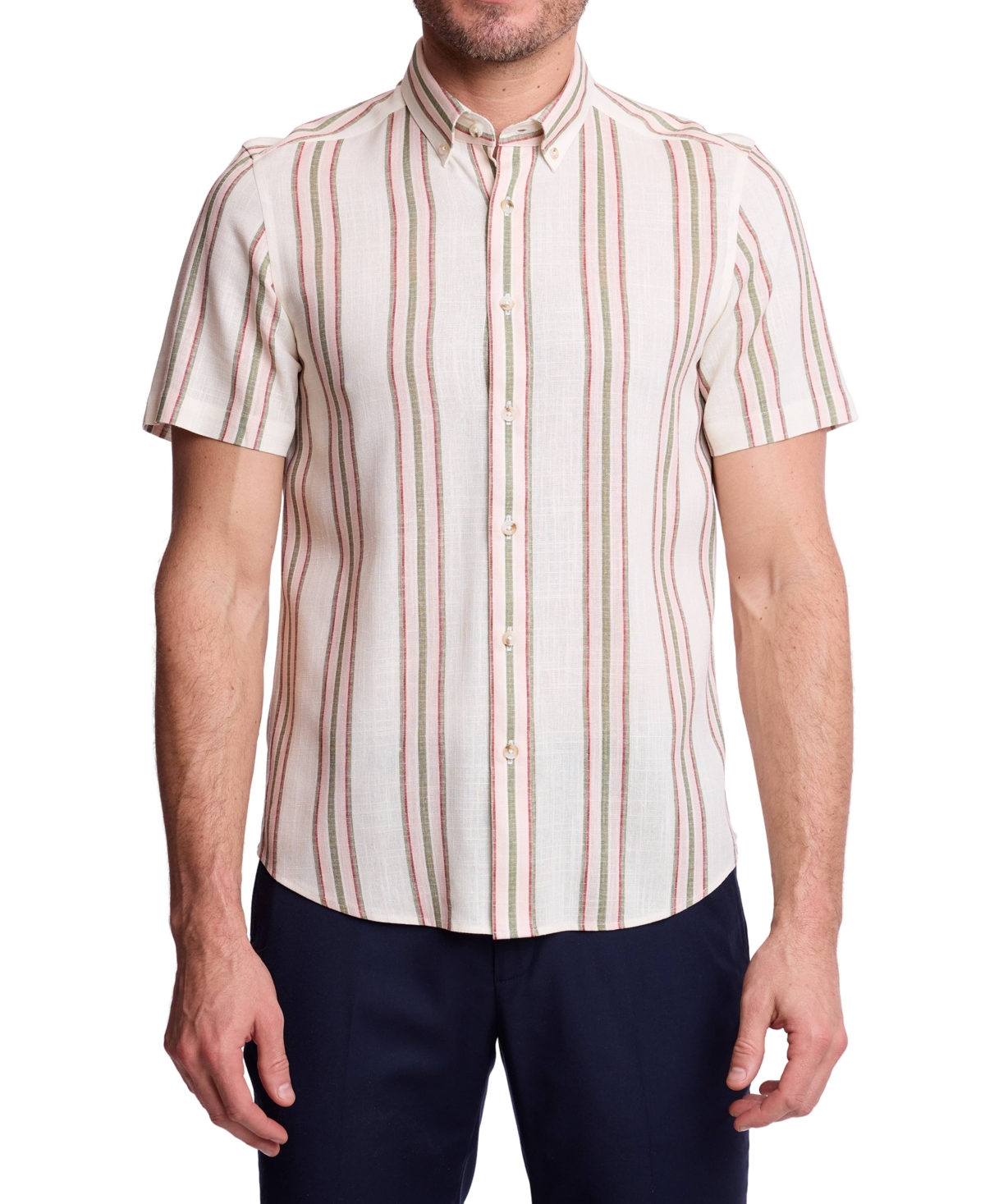 Click here for Paisley & Gray Mens Slim-Fit Collared Shirt - Oliv... prices