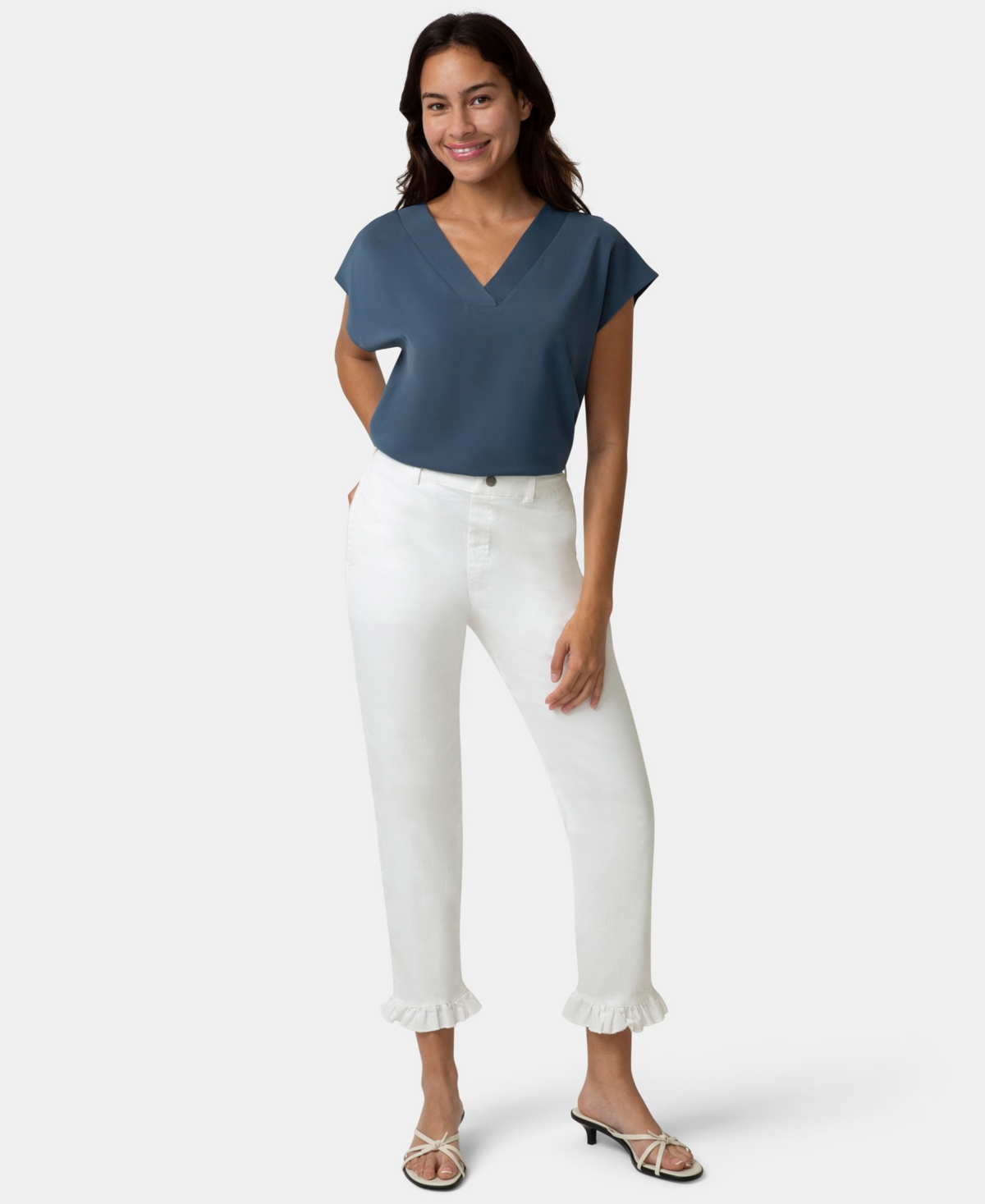 Click here for Hue Womens Ruffle Denim Skimmer Pull-On Sleepwear... prices