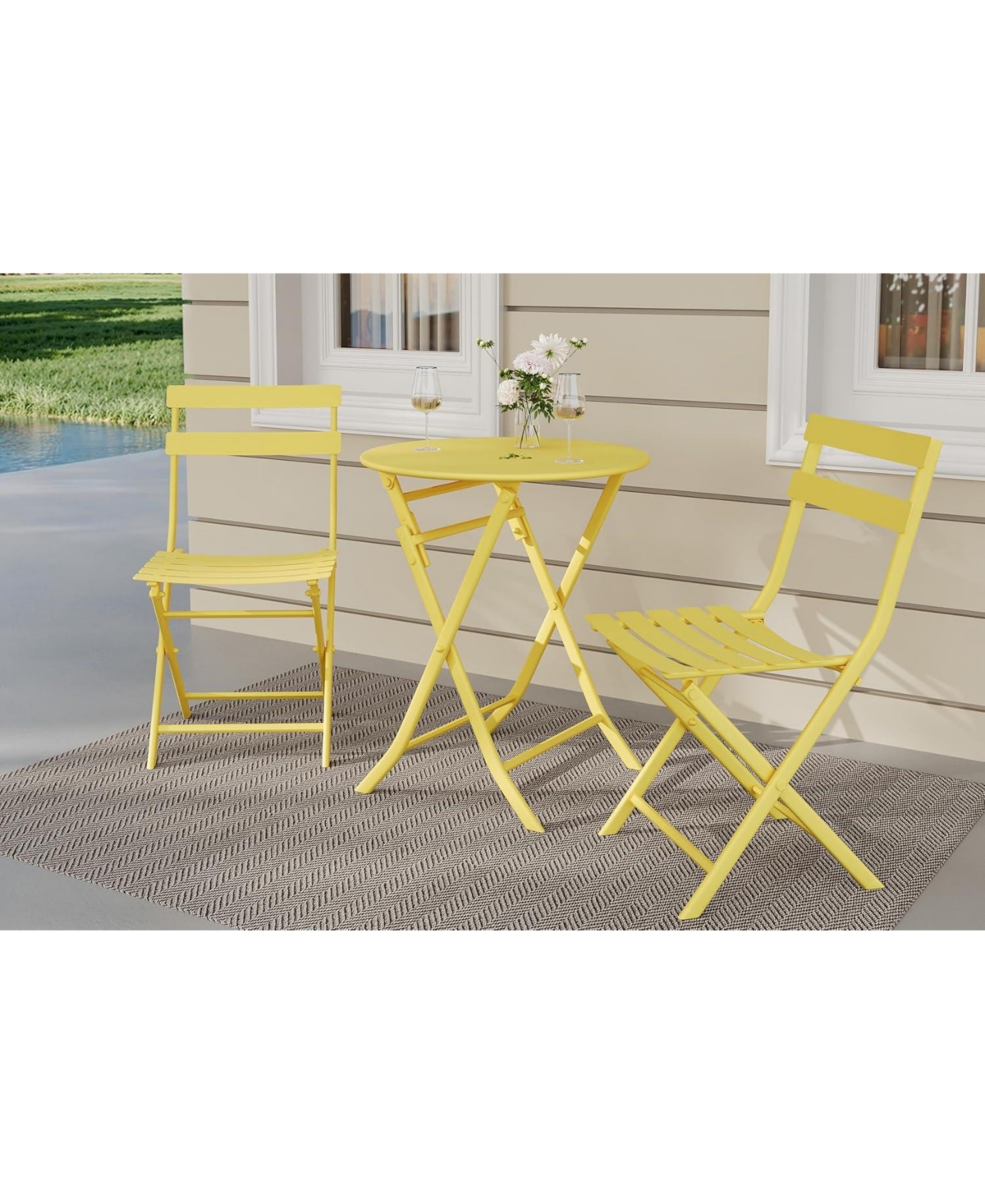 Click here for gaomon 3-Piece Outdoor Bistro Set Small Iron Table... prices