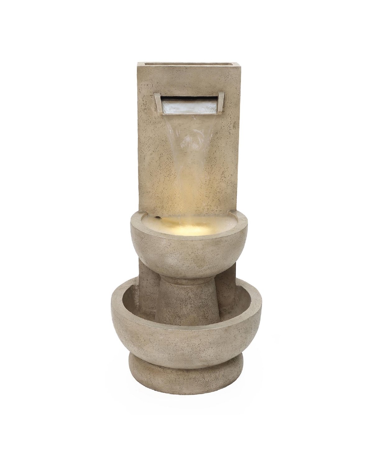 Click here for LuxenHome Tall Polyresin Fountain with Planter  Li... prices