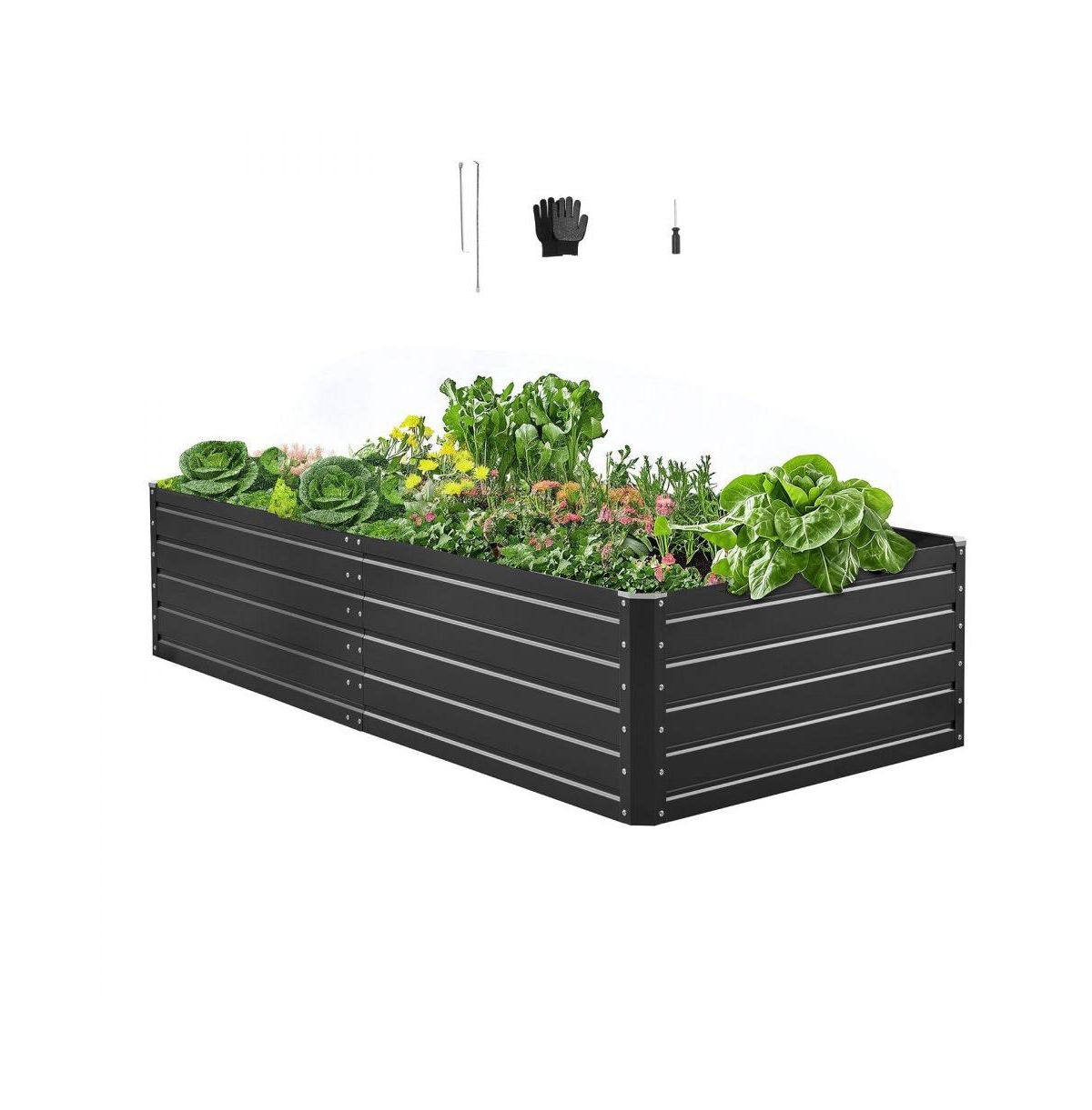 Click here for Slickblue Galvalume Metal Raised Garden - Grey prices
