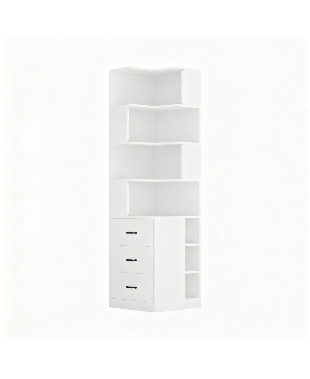 Click here for Yigii Corner Bookshelf L-Shaped 4-Tier 3 Drawers 3... prices