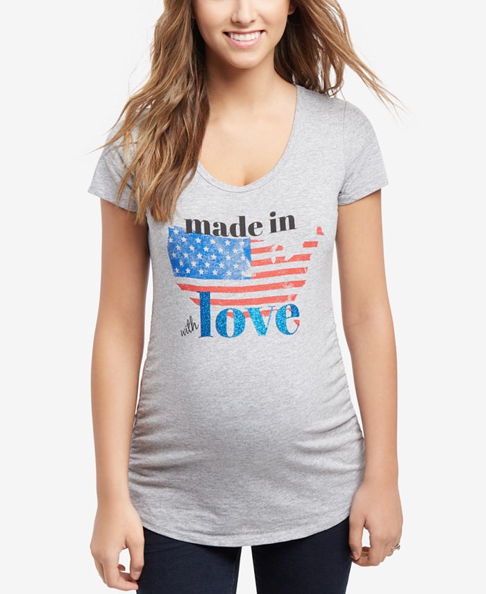 Motherhood Maternity Ruched Graphic Tee - Macy's
