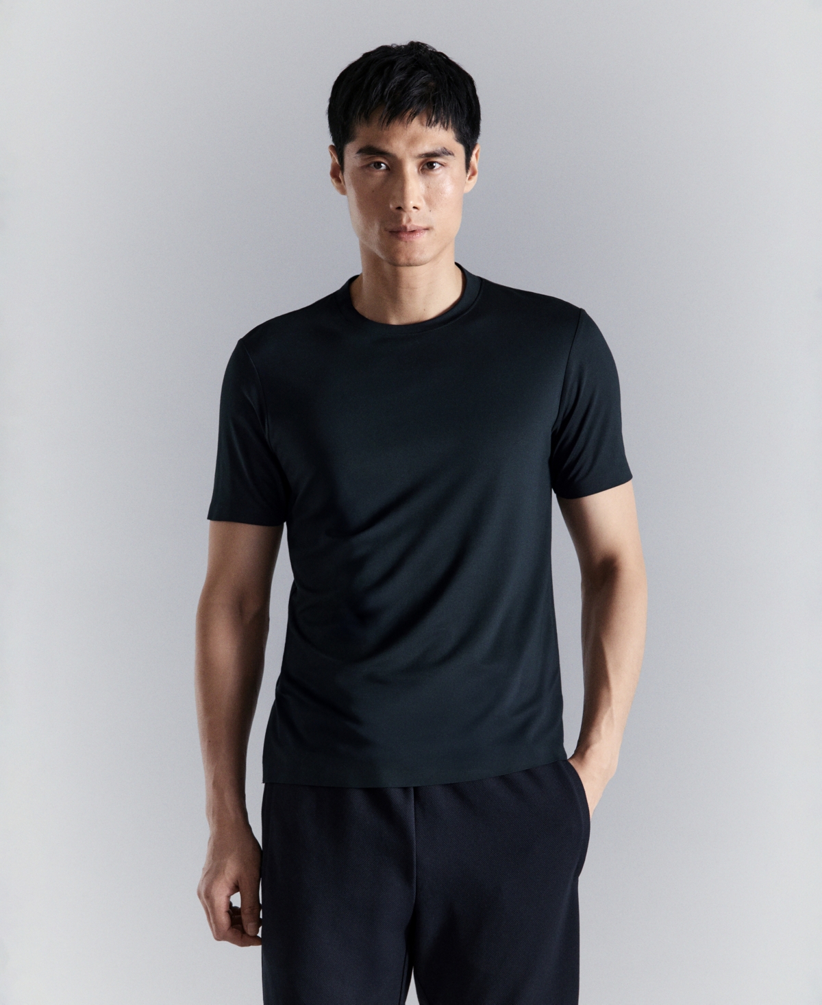 Click here for Mango Mens Slim-Fit Comfort Stretch T-Shirt - Navy prices