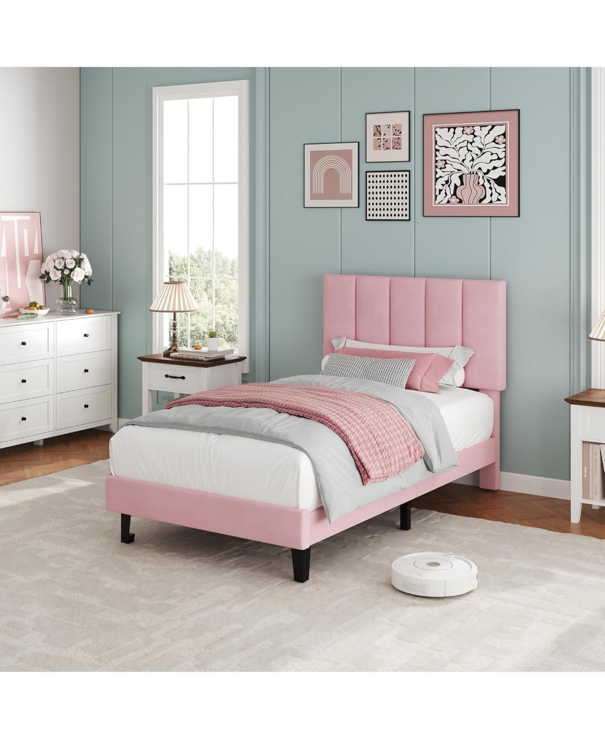 Click here for gaomon Velvet Upholstered Platform Bed Frame with... prices