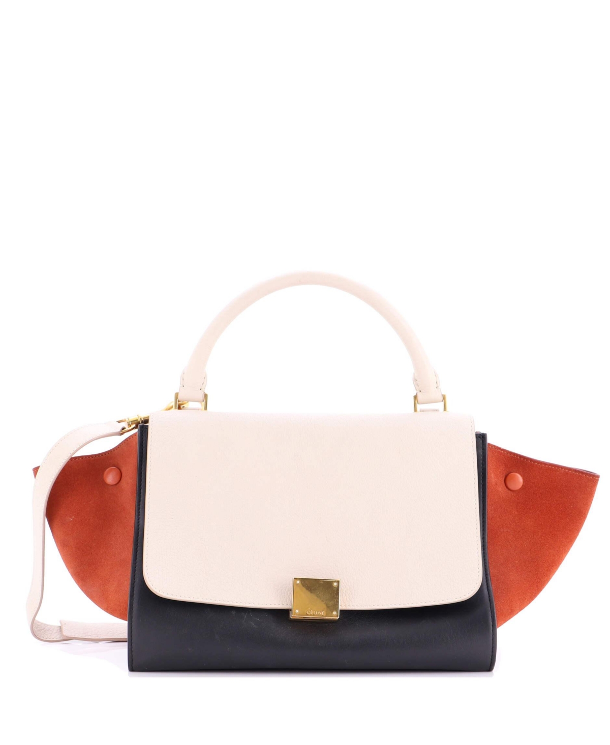Click here for Pre-Owned Celine Small Tricolor Trapeze Bag Leathe... prices