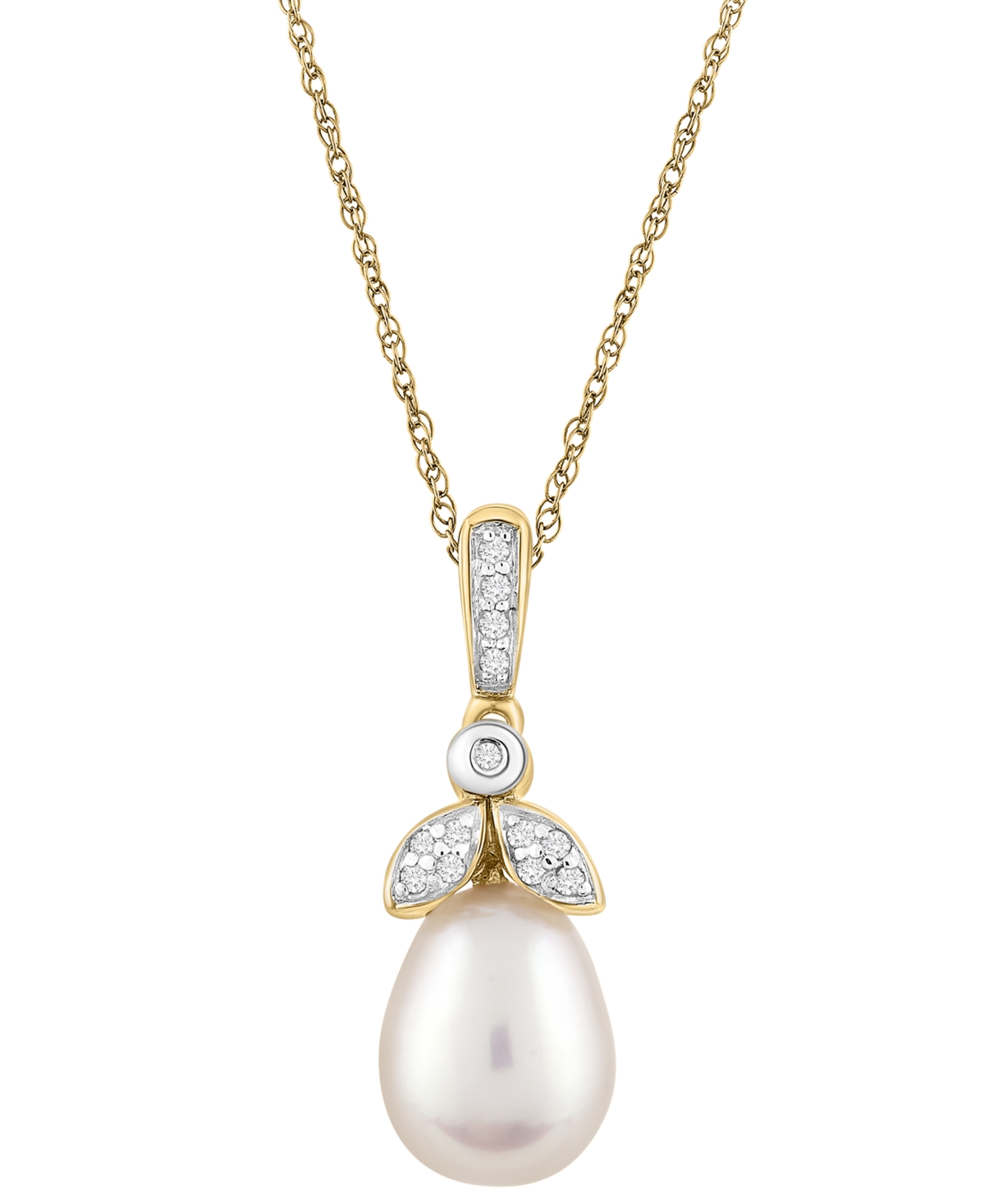 Click here for Macys Cultured Freshwater Pearl (10x7mm) & White D... prices