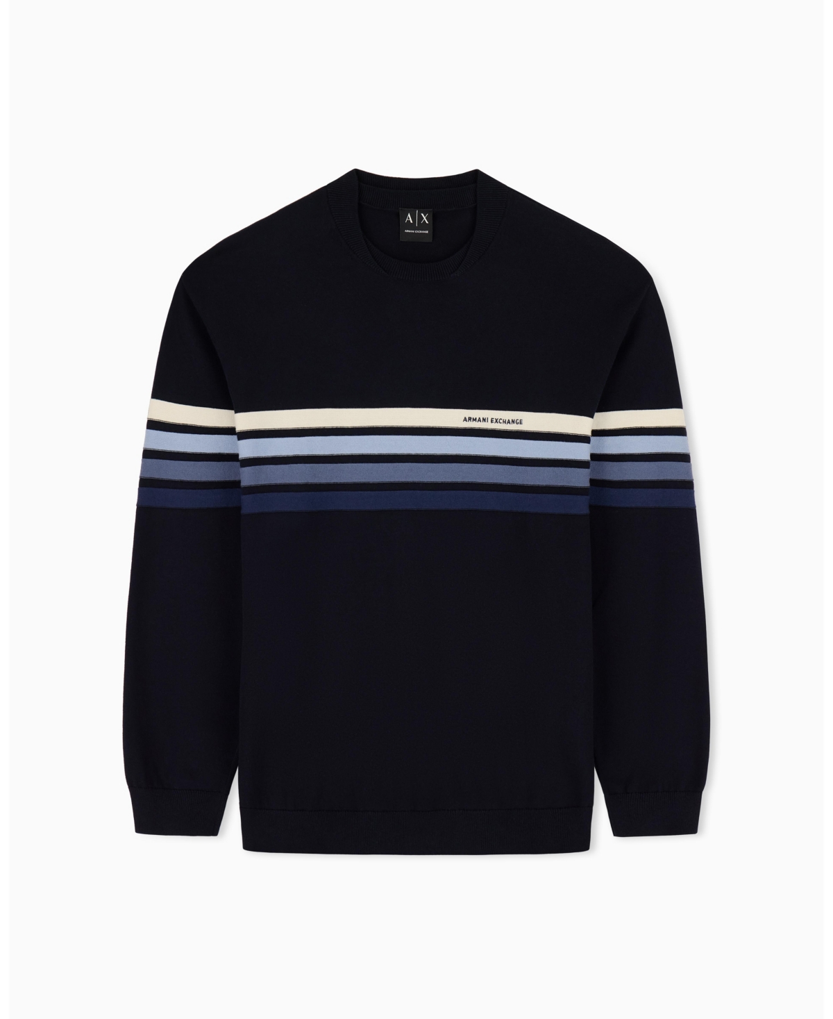 Click here for A|X Armani Exchange Mens 4 Stripes Cotton Sweater... prices