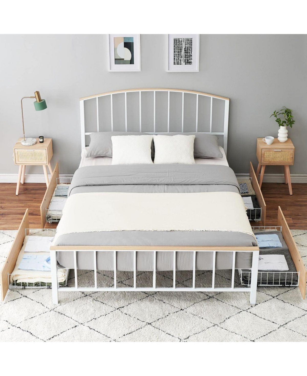 Click here for gaomon Size Bed Frame with 4 Platform Bed Frame wi... prices