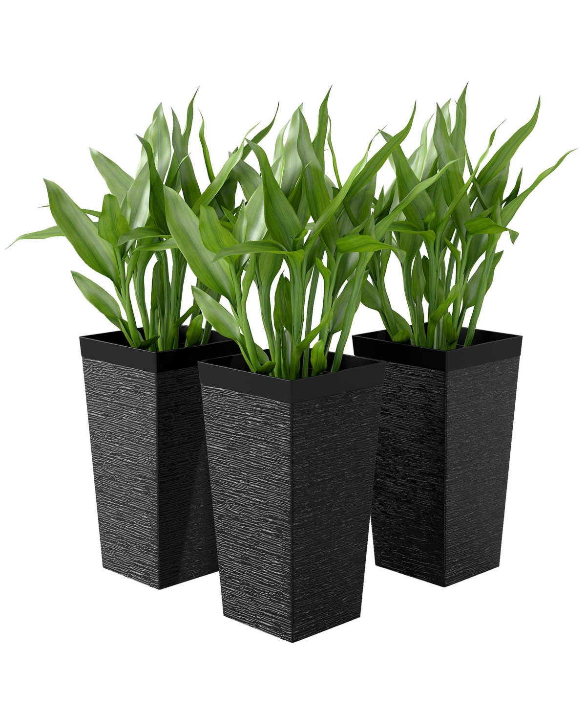 Click here for Outsunny 22.8 Inch Tall Planters  Set of 3 Plastic... prices