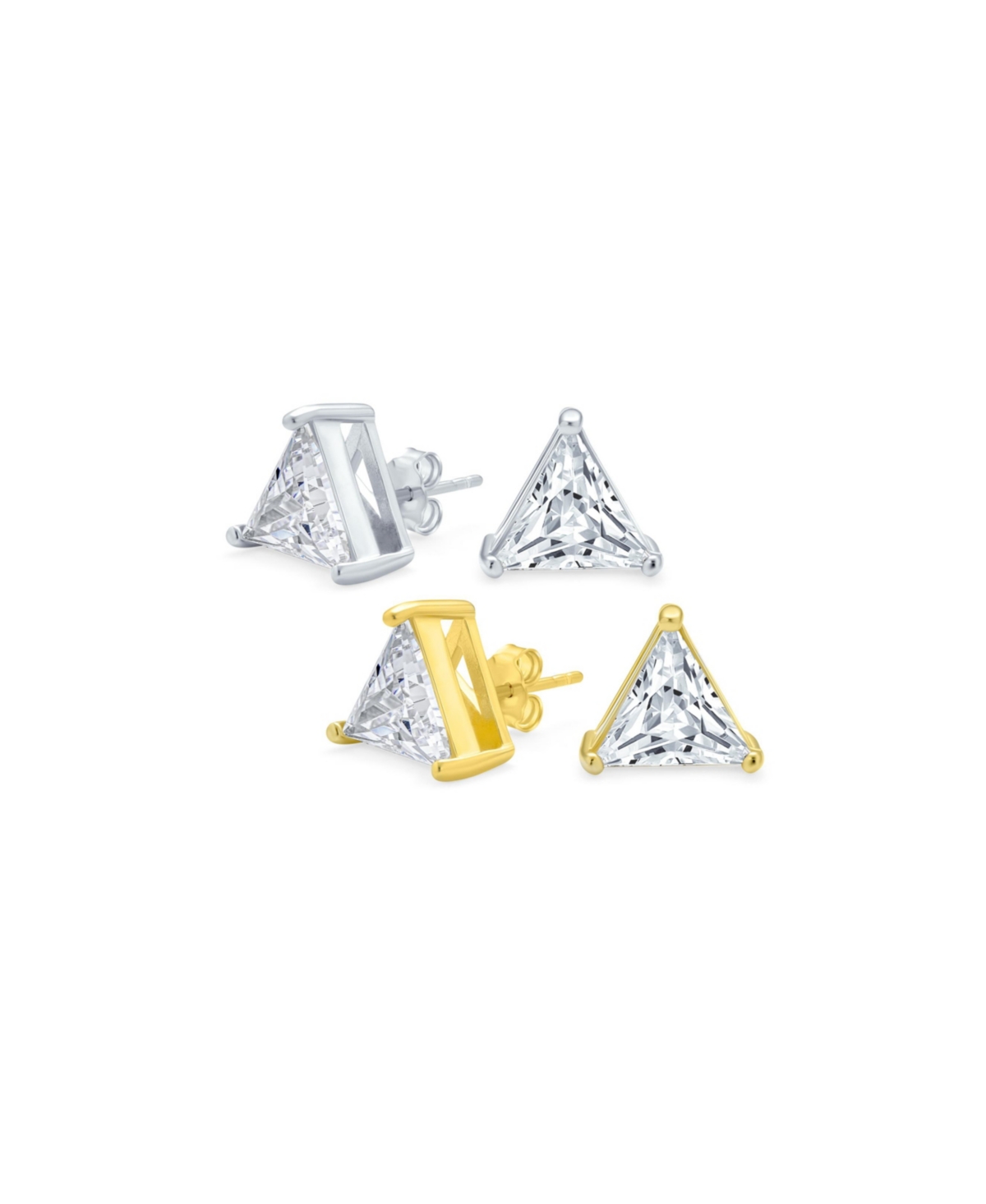 Click here for Bling Jewelry Set of 2 Triangle Clear Cubic Zircon... prices