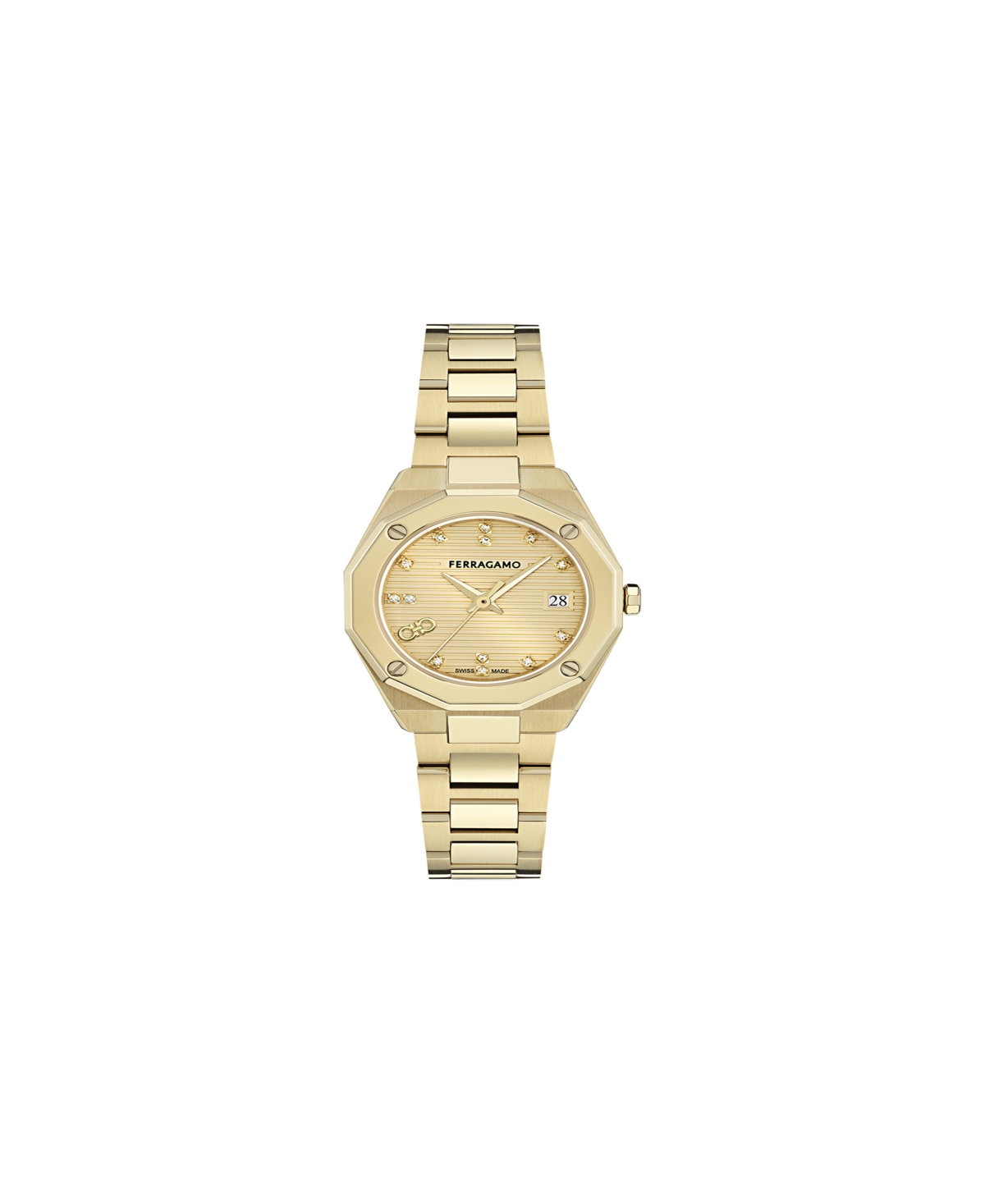 Click here for Ferragamo Womens Gold Stainless Steel Bracelet Wat... prices