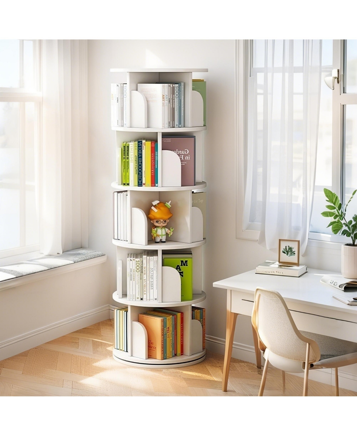 Click here for Rainsken 5 Tier Wooden Rotating Round Spinning Boo... prices