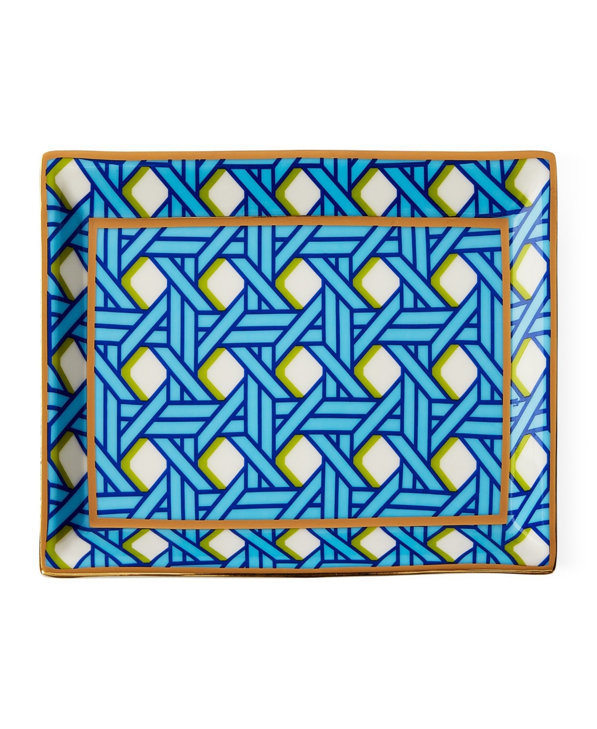 Click here for Jonathan Adler Basketweave 7 Rectangle Tray - Blue... prices