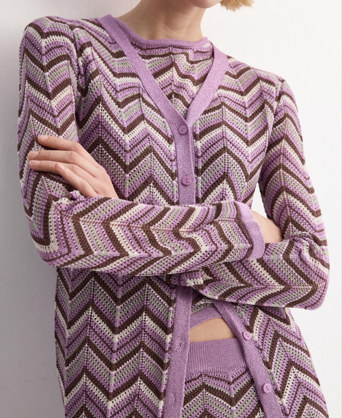Click here for Mango Womens Knit Long Cardigan - Purple prices