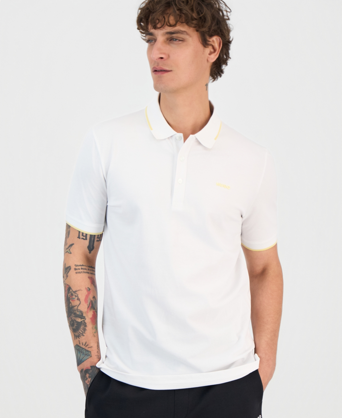 Click here for Hugo Boss Mens Cotton-Blend Tipping Polo Shirt - n... prices