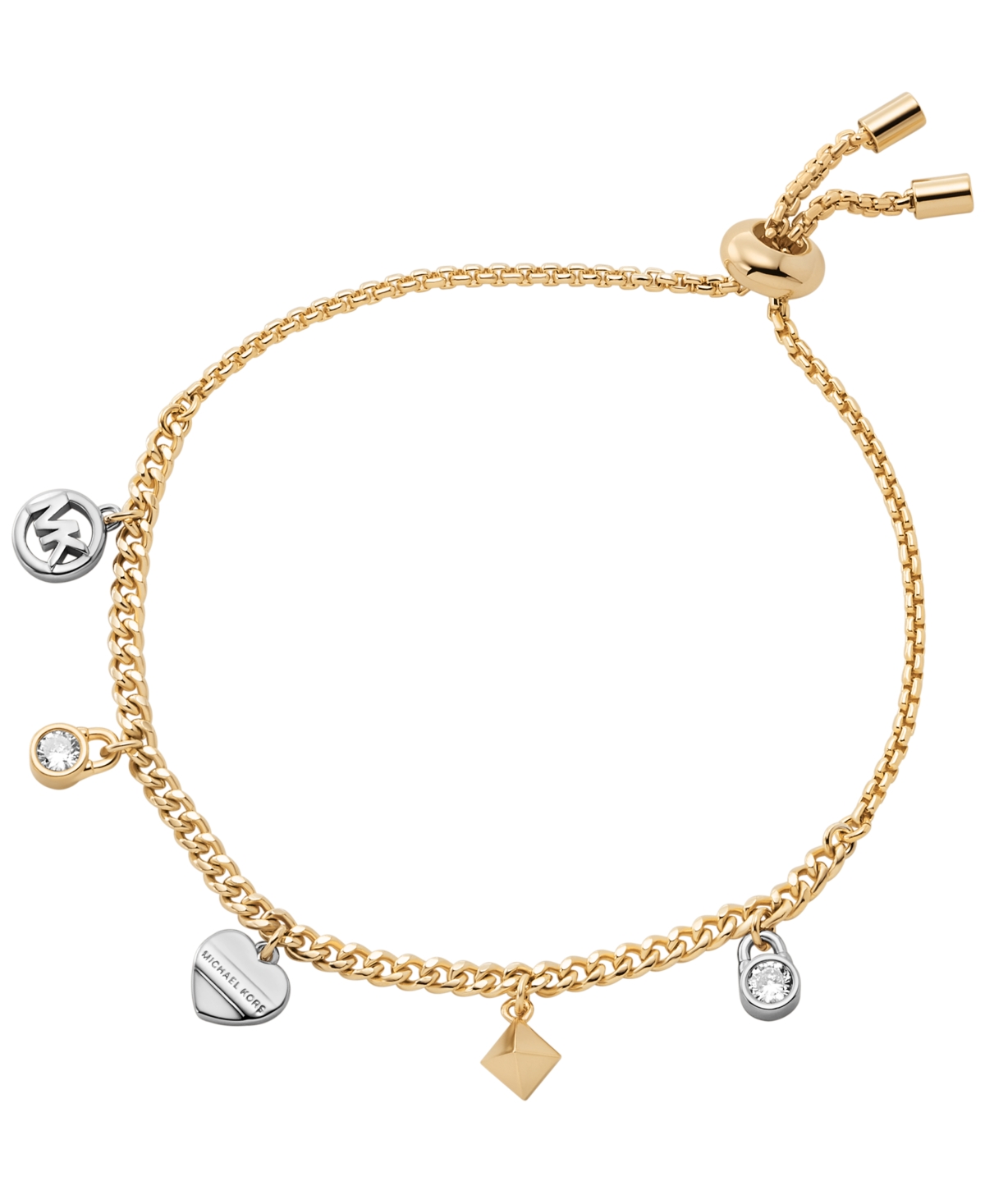 Click here for Michael Kors Multi Charms Brass Bracelet - Two-Ton... prices