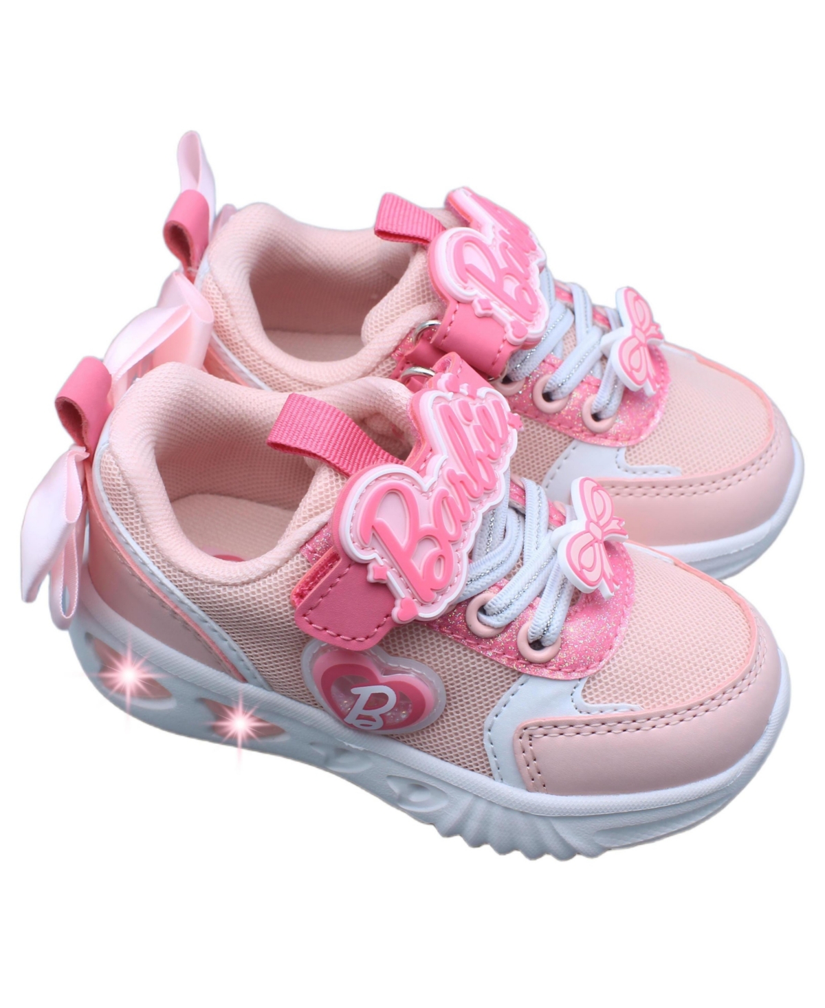Click here for Barbie Toddler Light-Up Sneakers - Light pink hear... prices