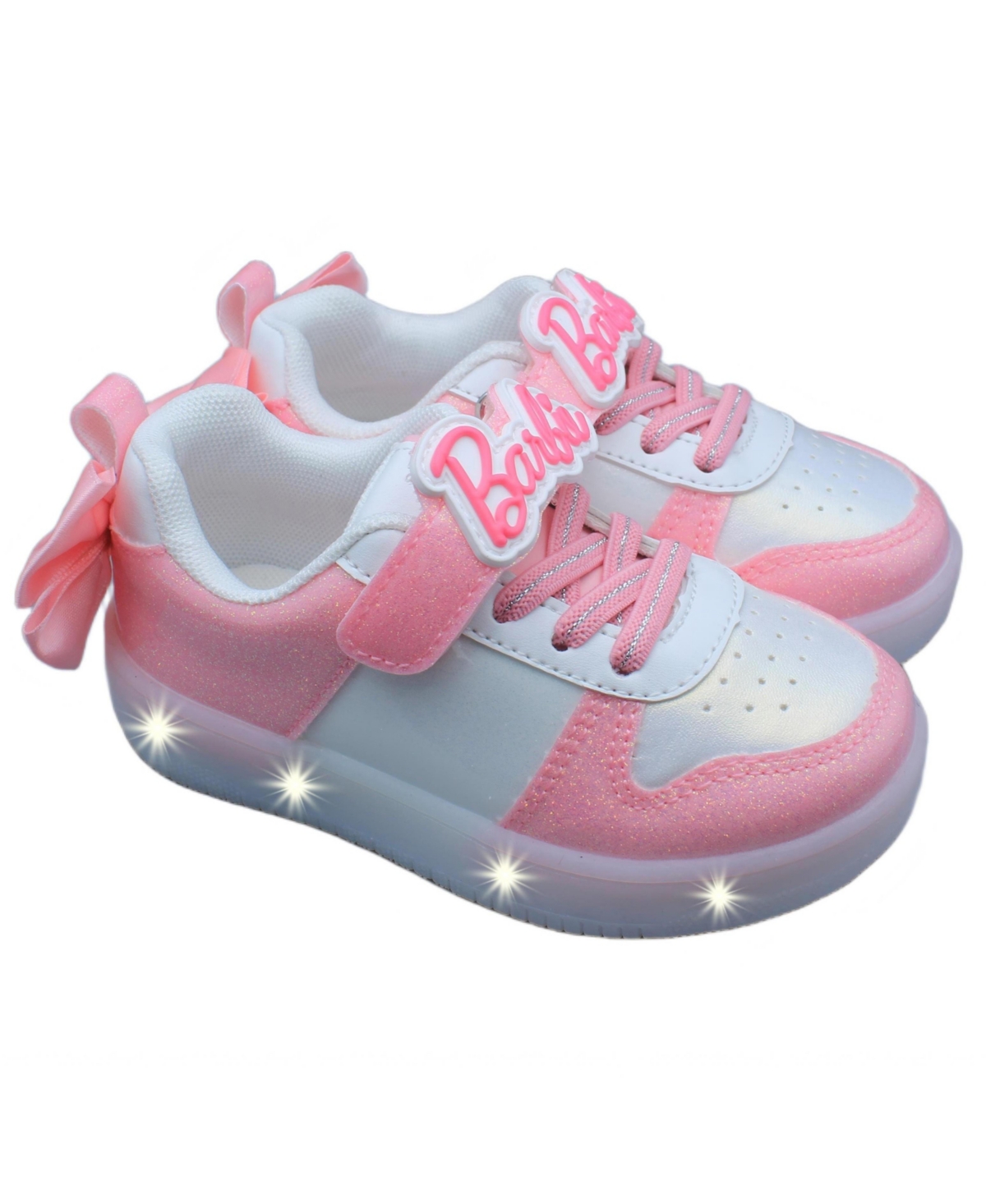 Click here for Barbie Toddler Light-Up Sneakers - Light pink glit... prices