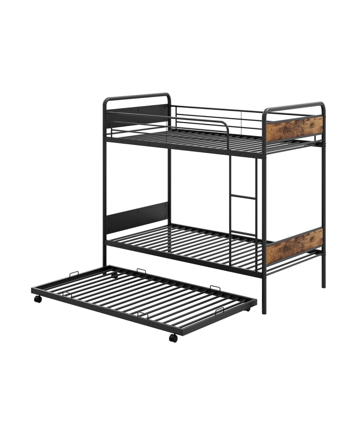 Click here for Sugift Twin Over Twin Metal Bunk Bed with Trundle... prices