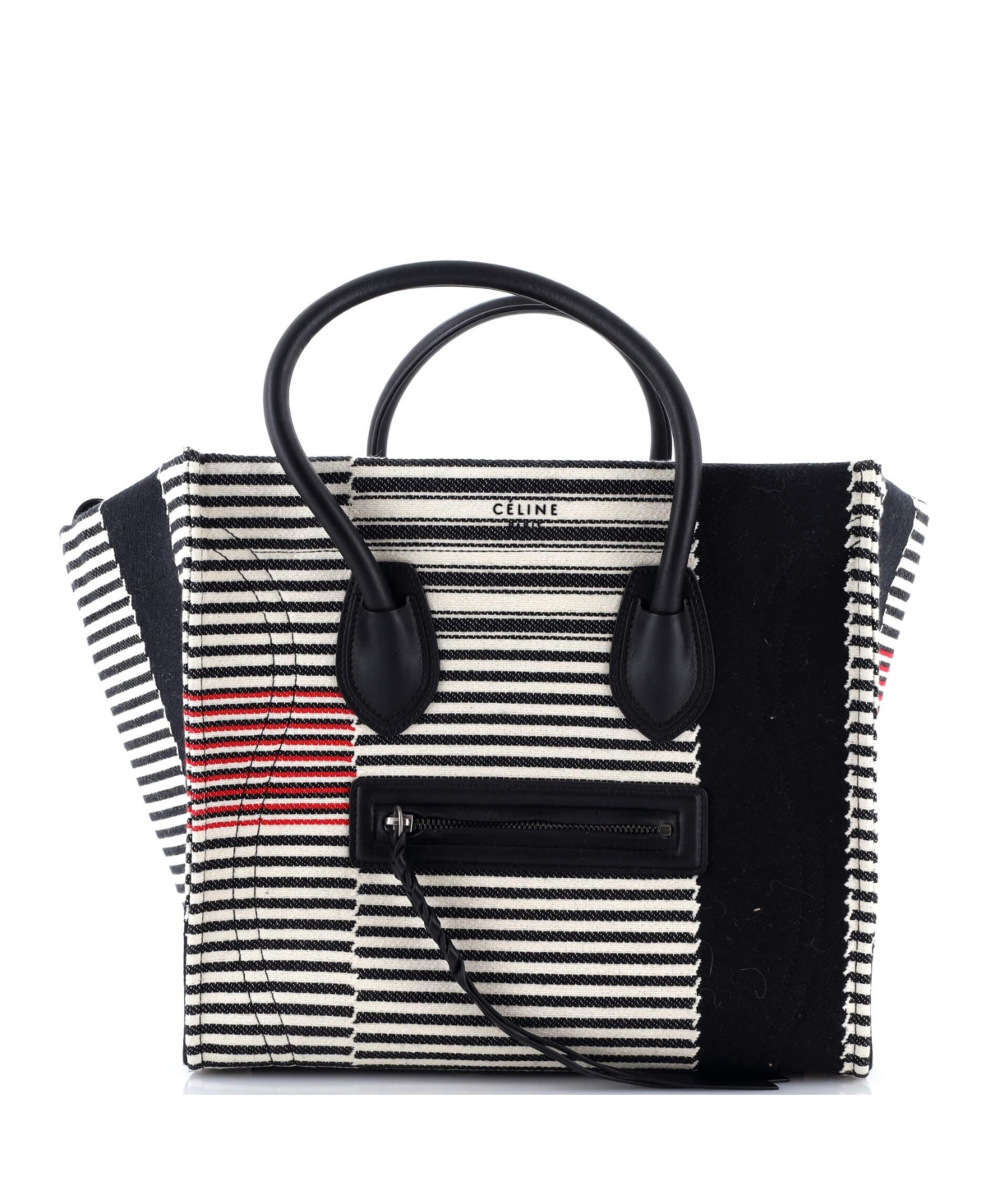 Click here for Pre-Owned Celine Medium Phantom Bag Striped Canvas... prices