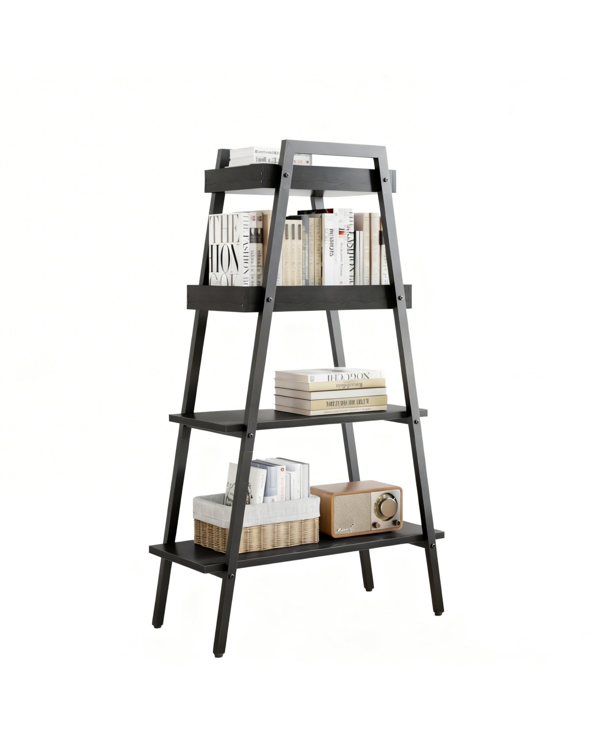 Click here for Yigii Ladder Shelf 4 Tier Wood Metal Frame Bookshe... prices