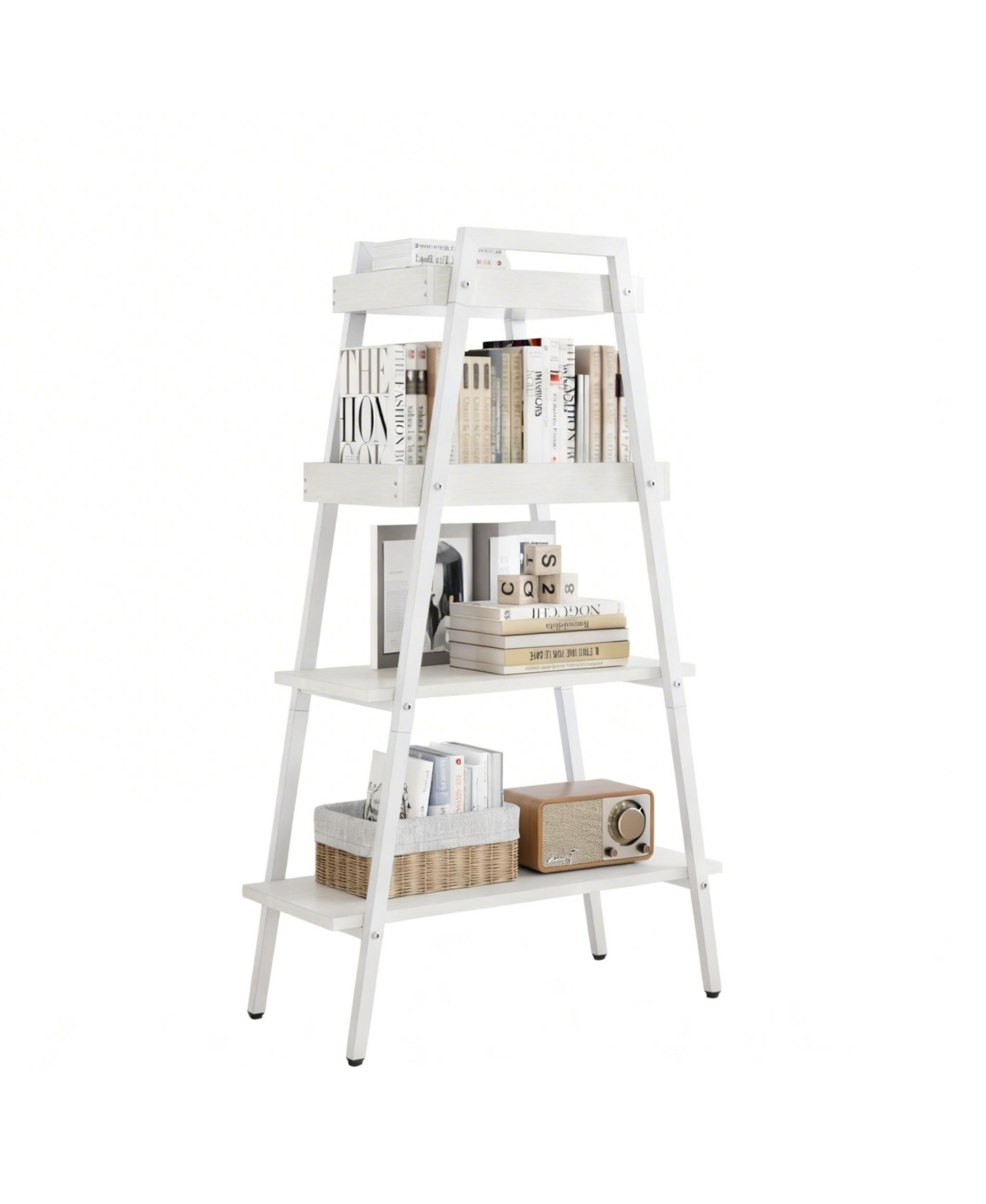 Click here for Yigii Ladder Shelf 4 Tier Wood Metal Frame Bookshe... prices