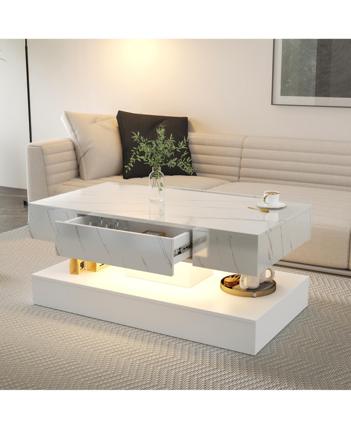 Click here for Rainsken Led Coffee Table  Modern Living Room Tabl... prices