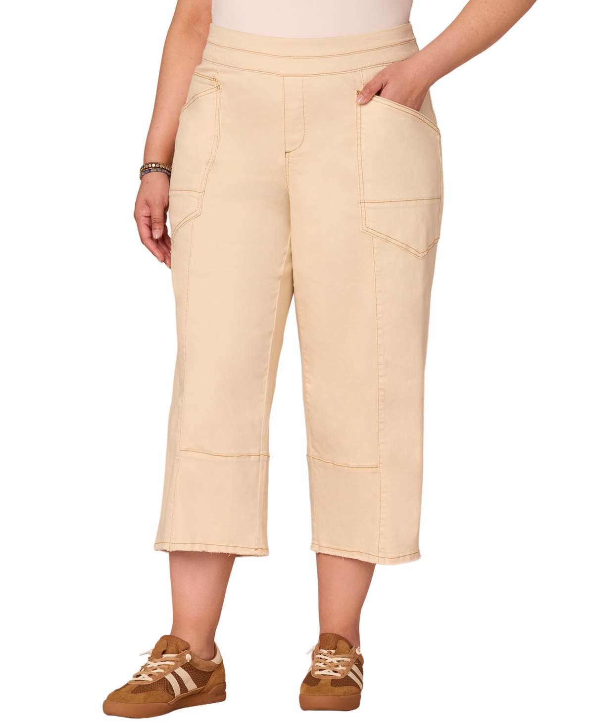 Click here for Democracy Plus Size Sky-Rise Cropped Wide-Leg Pant... prices