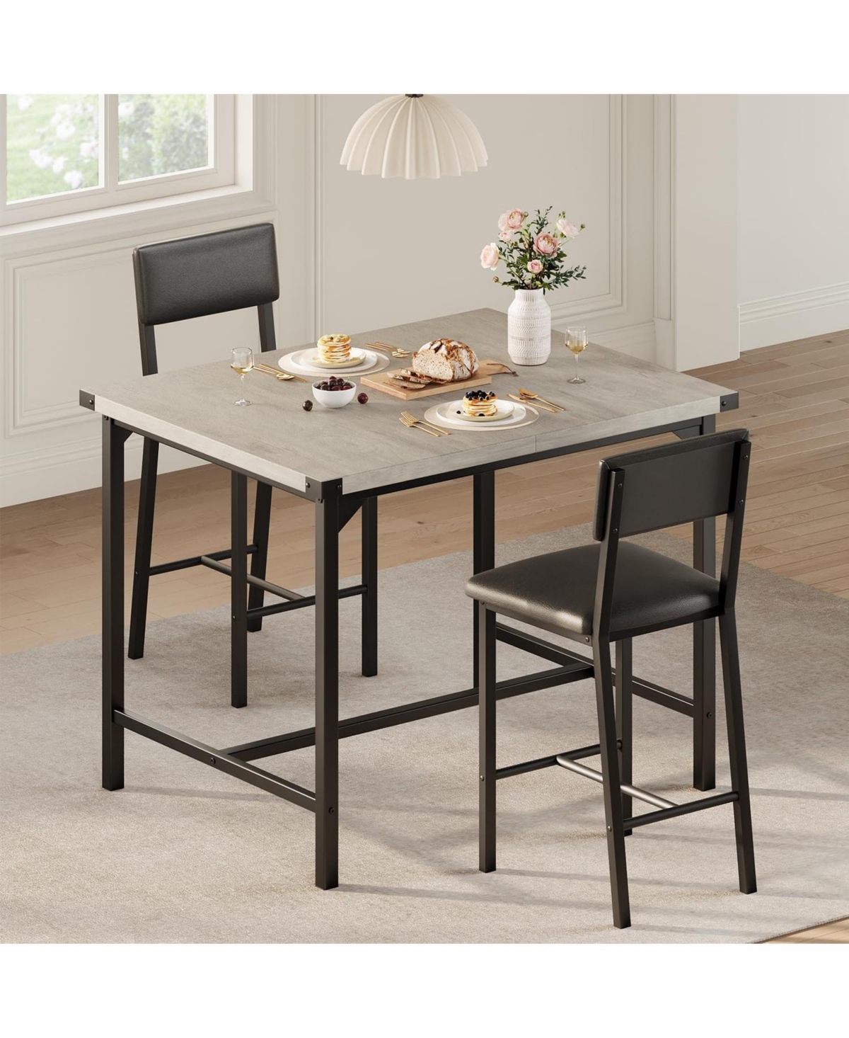 Click here for gaomon 3-Piece Counter Height Dining Table Set wit... prices
