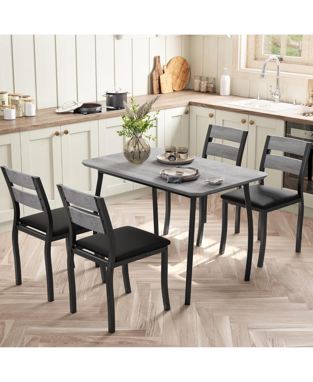 Click here for gaomon 5-Piece Modern Wooden Dining Table Set with... prices