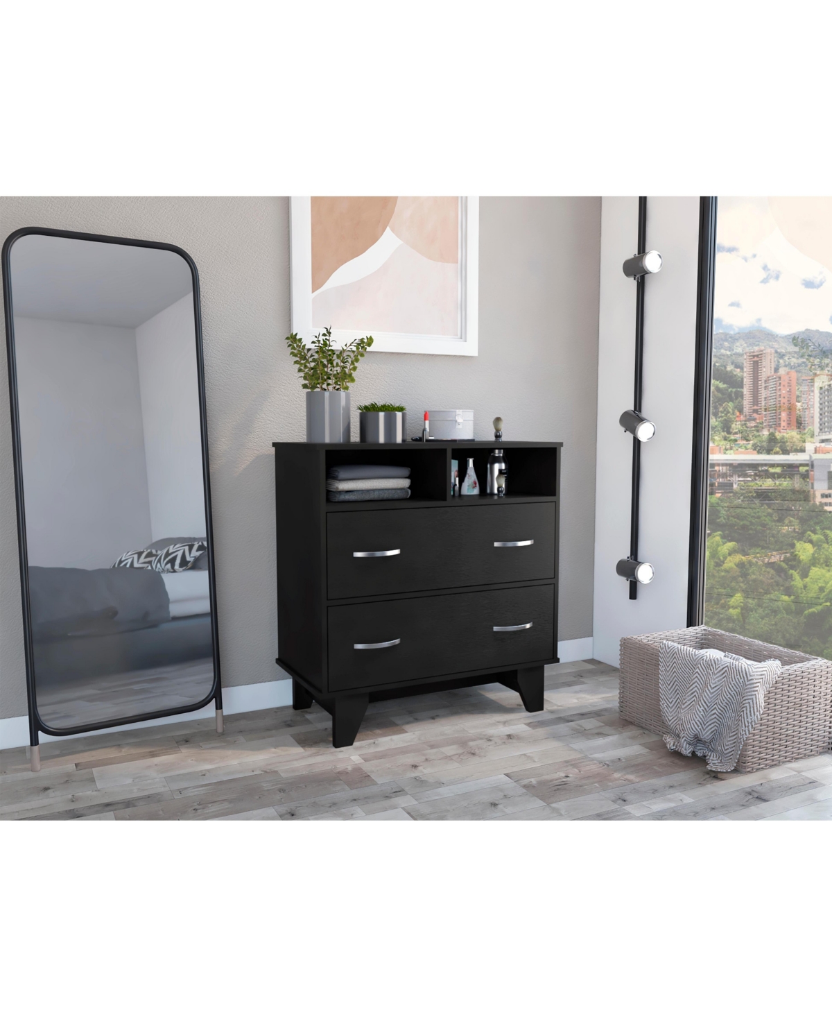 Click here for flynama Modern 4 Drawer Dresser Mdf Cabinet with W... prices