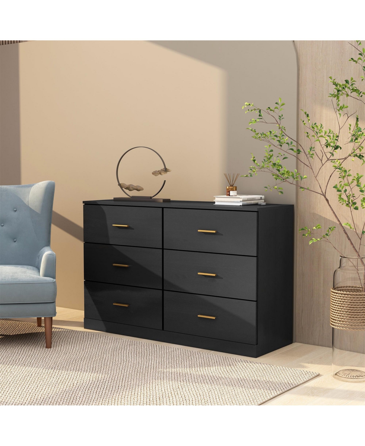 Click here for Clihome 6 Drawer Wood Modern Chest of Drawers with... prices