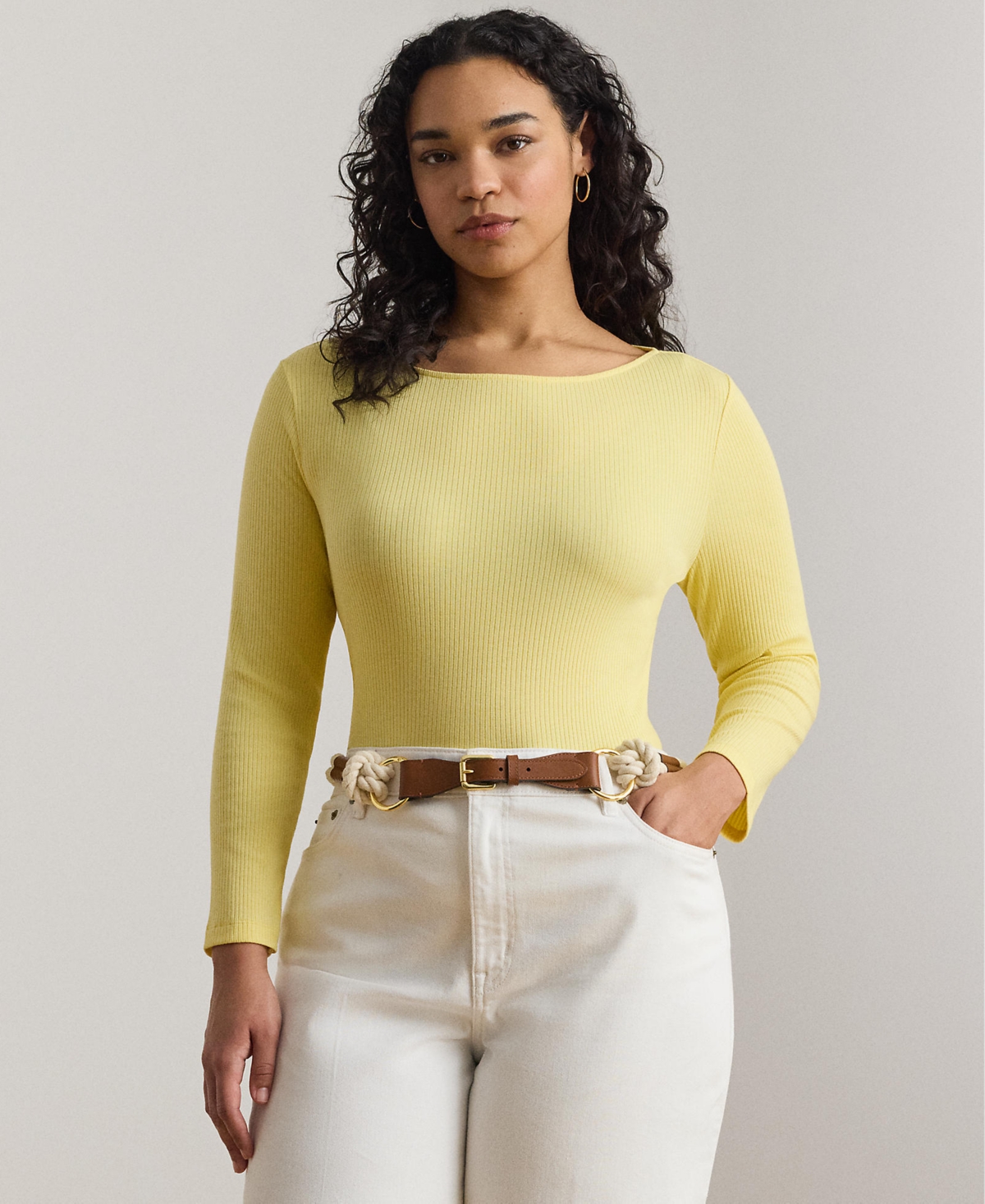 Click here for Lauren Ralph Lauren Plus Size Boat Neck Top - Lemo... prices