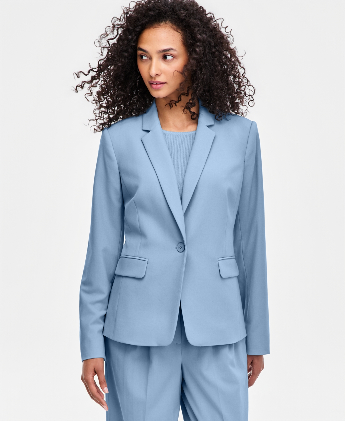 Click here for Tahari Asl Womens Notched Collar One-Button Blazer... prices