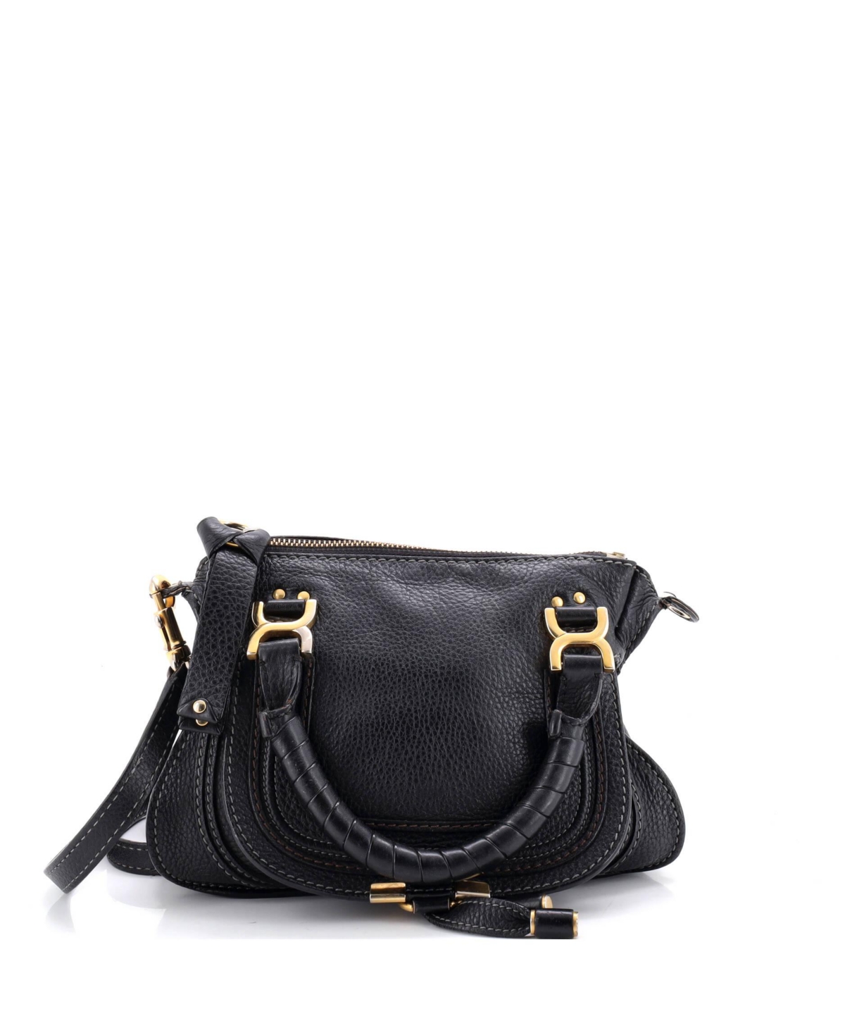 Click here for Pre-Owned Chloe Baby Marcie Satchel Leather - Blac... prices