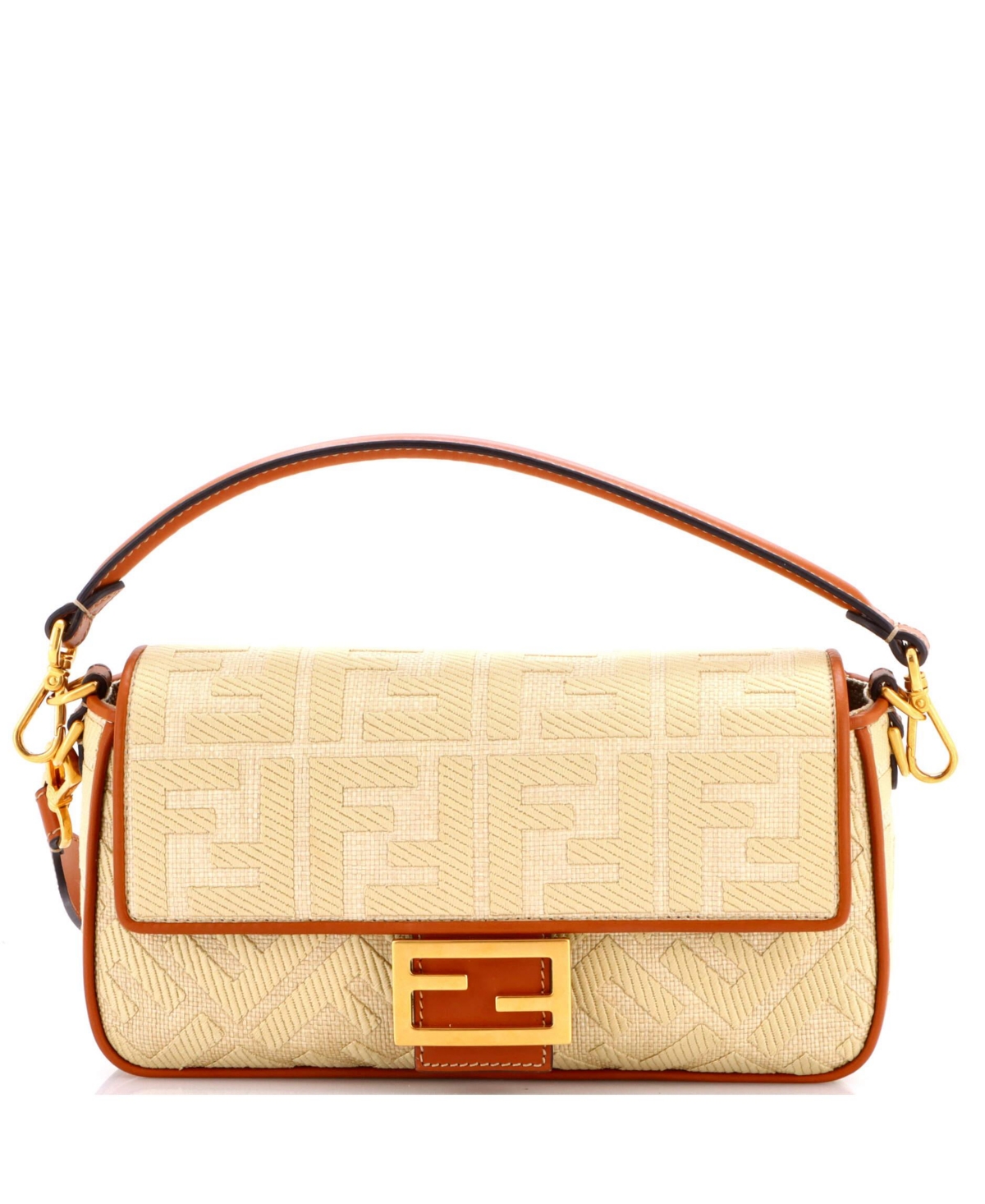 Click here for Pre-Owned Fendi Medium Baguette Nm Bag Zucca Embro... prices