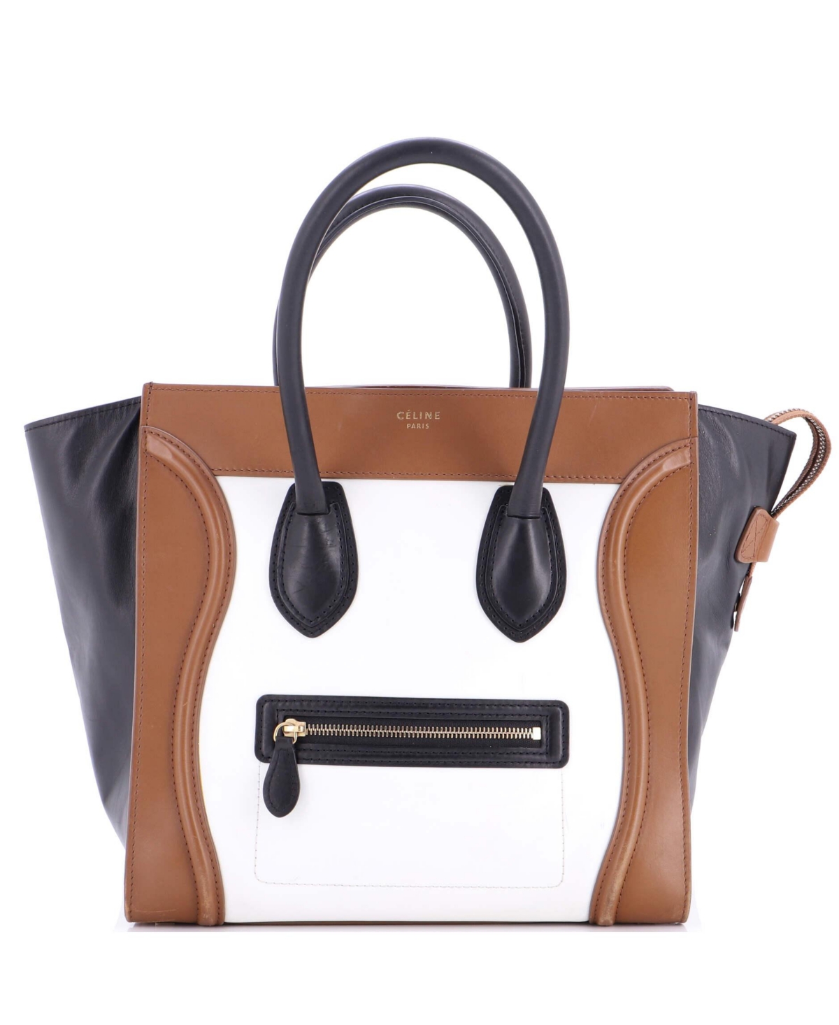 Click here for Pre-Owned Celine Mini Tricolor Luggage Bag Leather... prices
