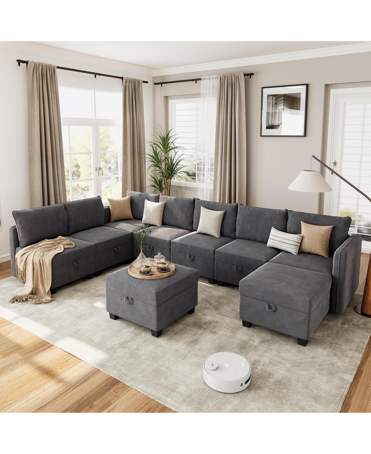 Click here for gaomon Modular Sofa Sectional Sleeper Couch with 2... prices