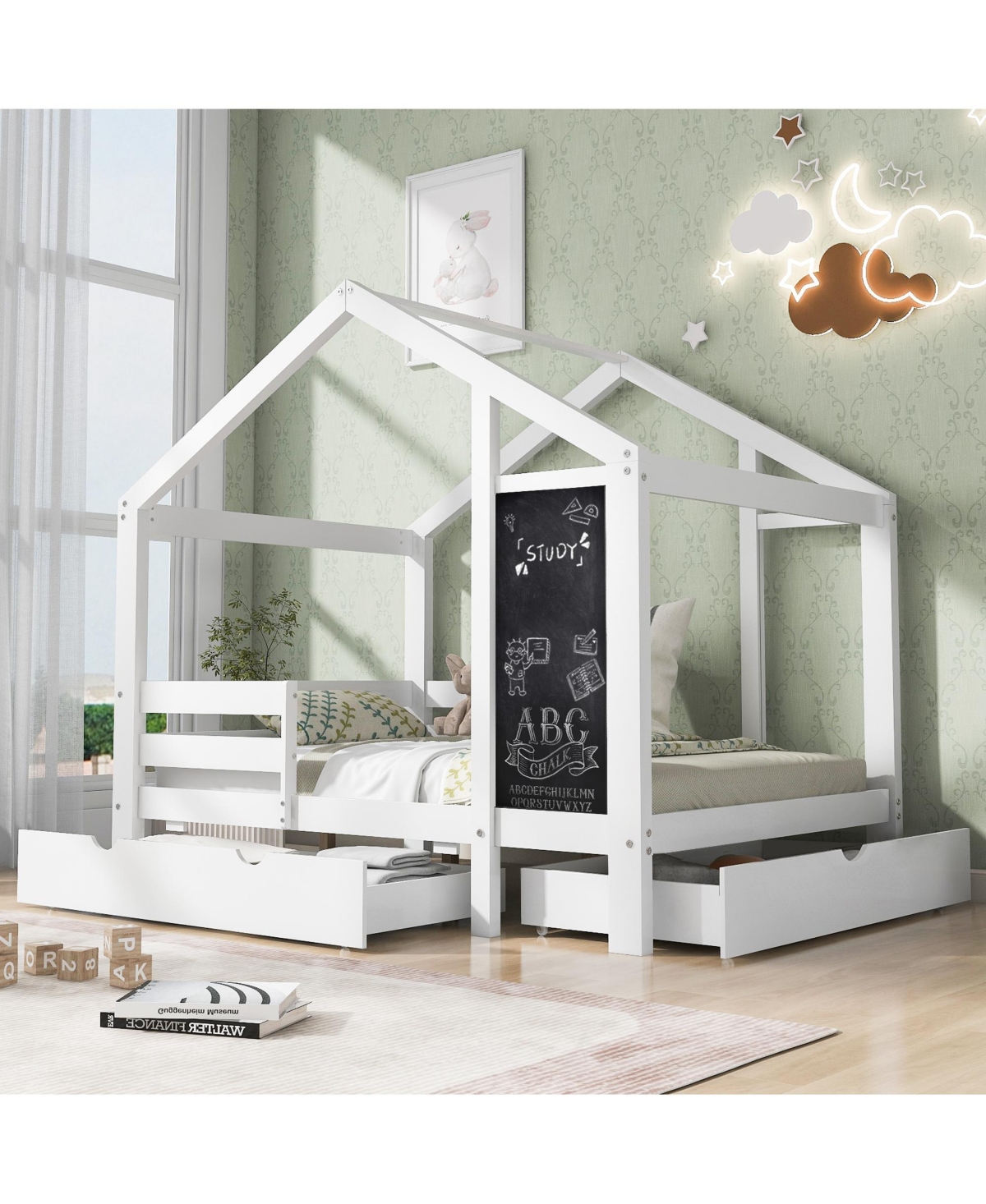 Click here for flynama House Bed with 335x16 Inch Blackboard Mult... prices