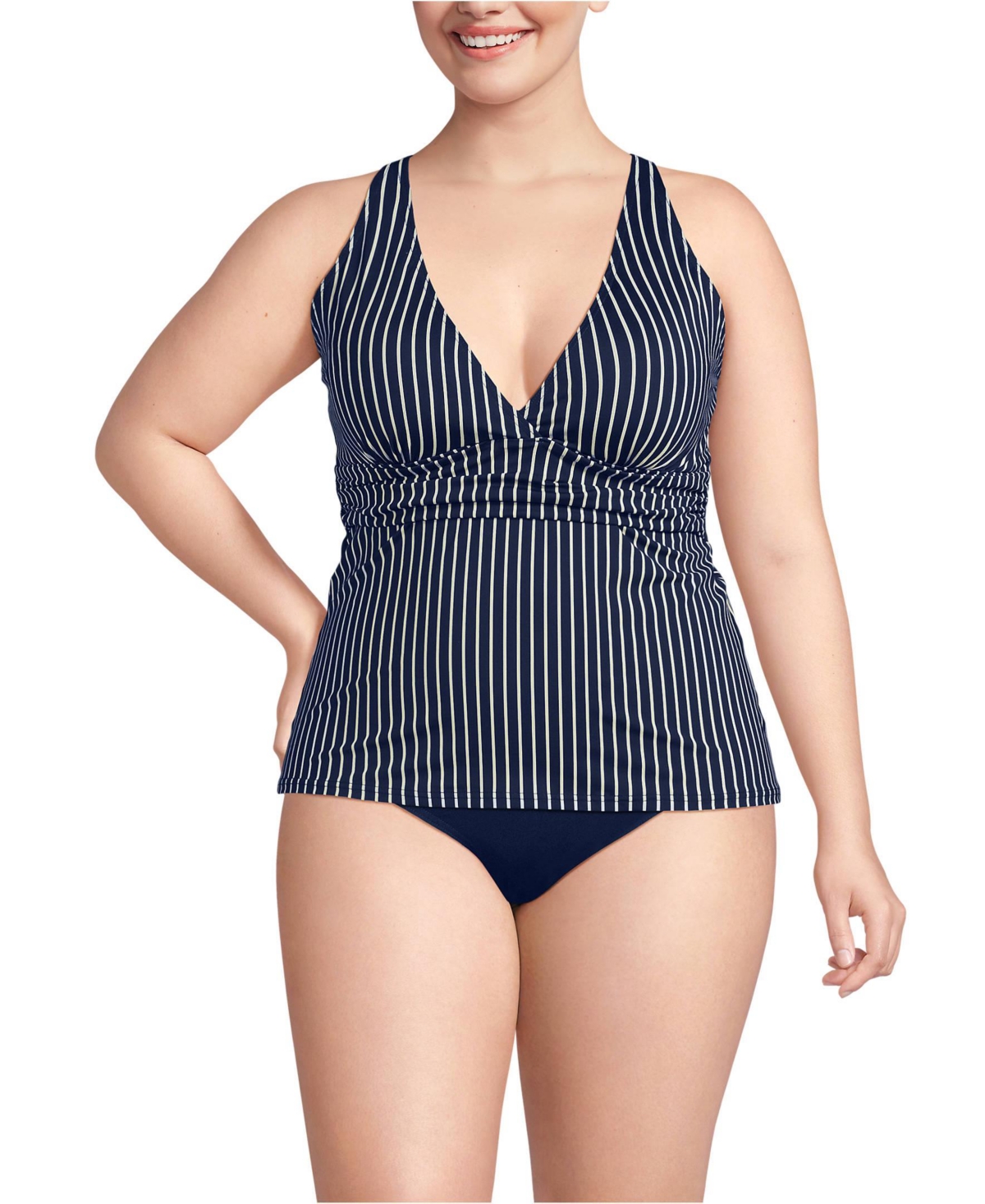 Click here for Lands End Plus Size V-Neck Plunge X Back Tankini T... prices