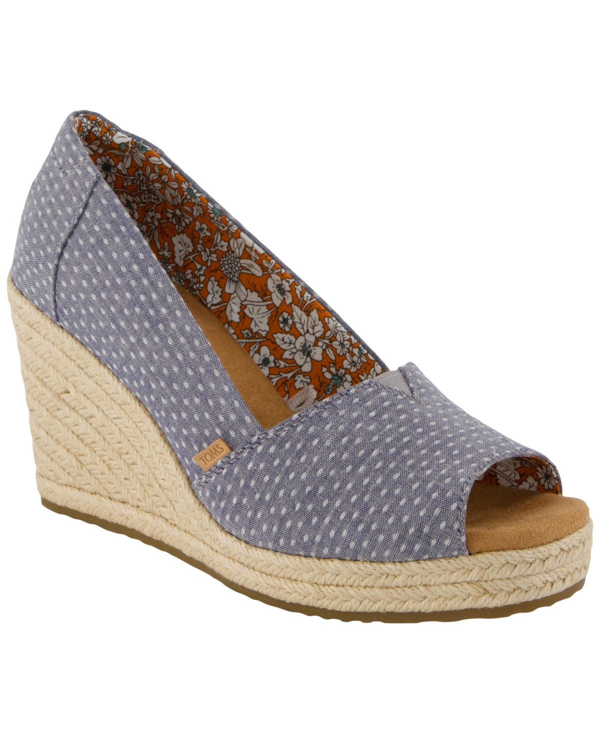 Click here for Toms Womens Essential Slip-On Wedge Sandals - Blue prices