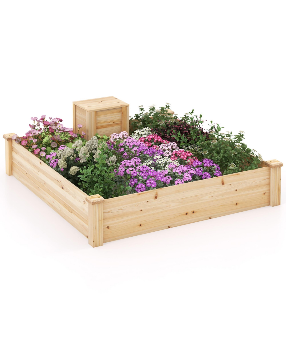 Click here for Gymax Raised Fir Wood Garden Bed 49 x 49 x 10 Open... prices