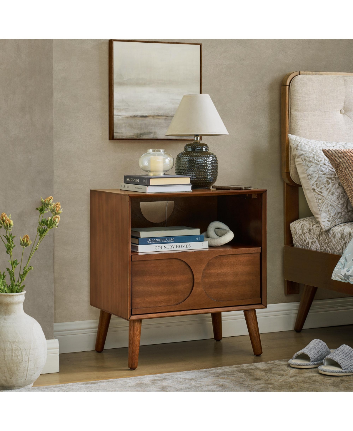 Click here for Flynama Chic Luxurious Premium Walnut Nightstand w... prices