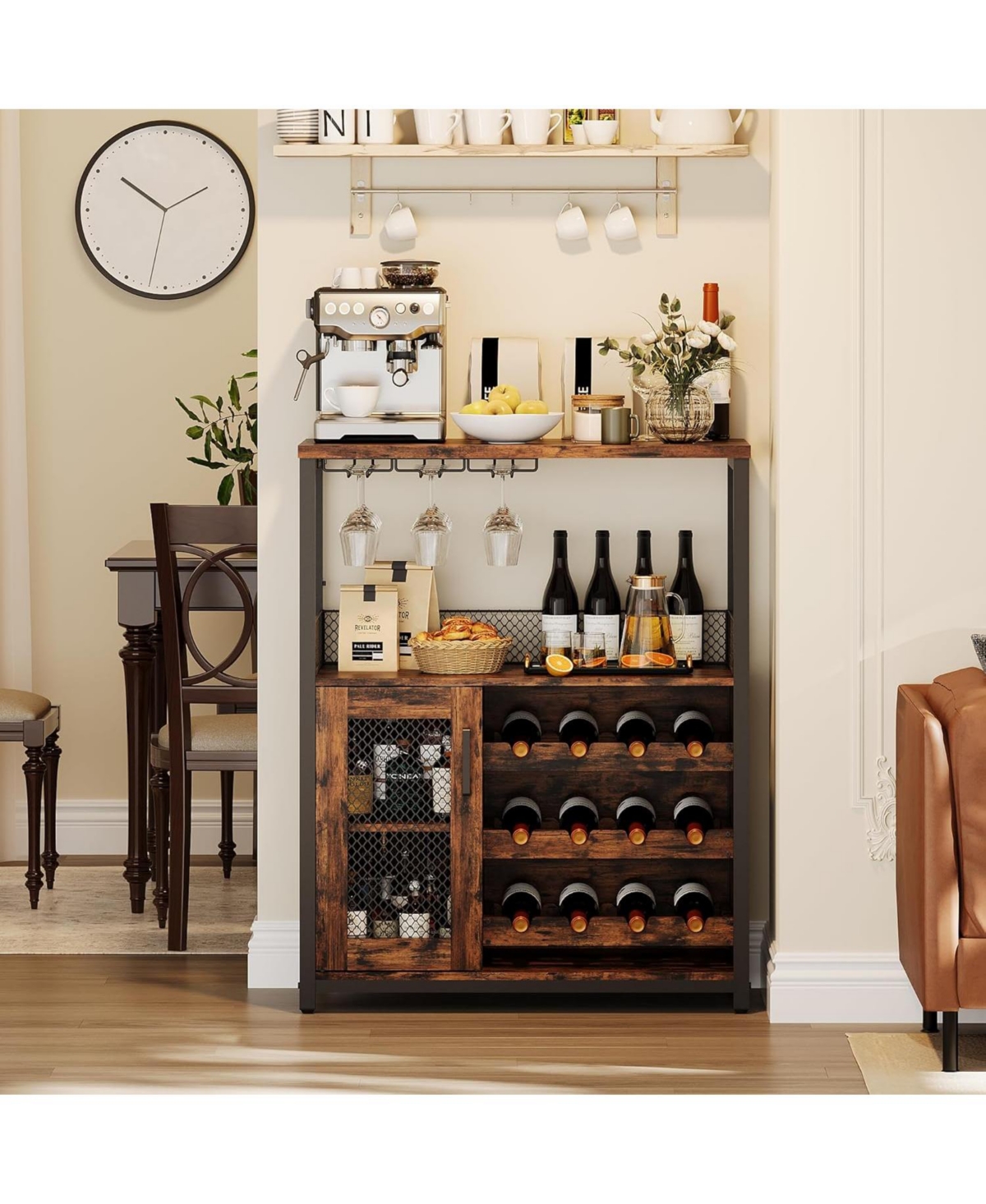 Click here for gaomon Vintage Wooden Wine Bar Cabinet with Led Li... prices