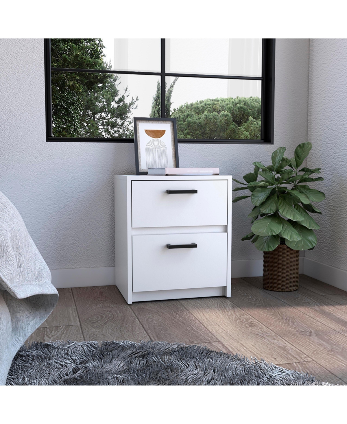 Click here for Flynama Durable Versatile Nightstand with 2 Drawer... prices