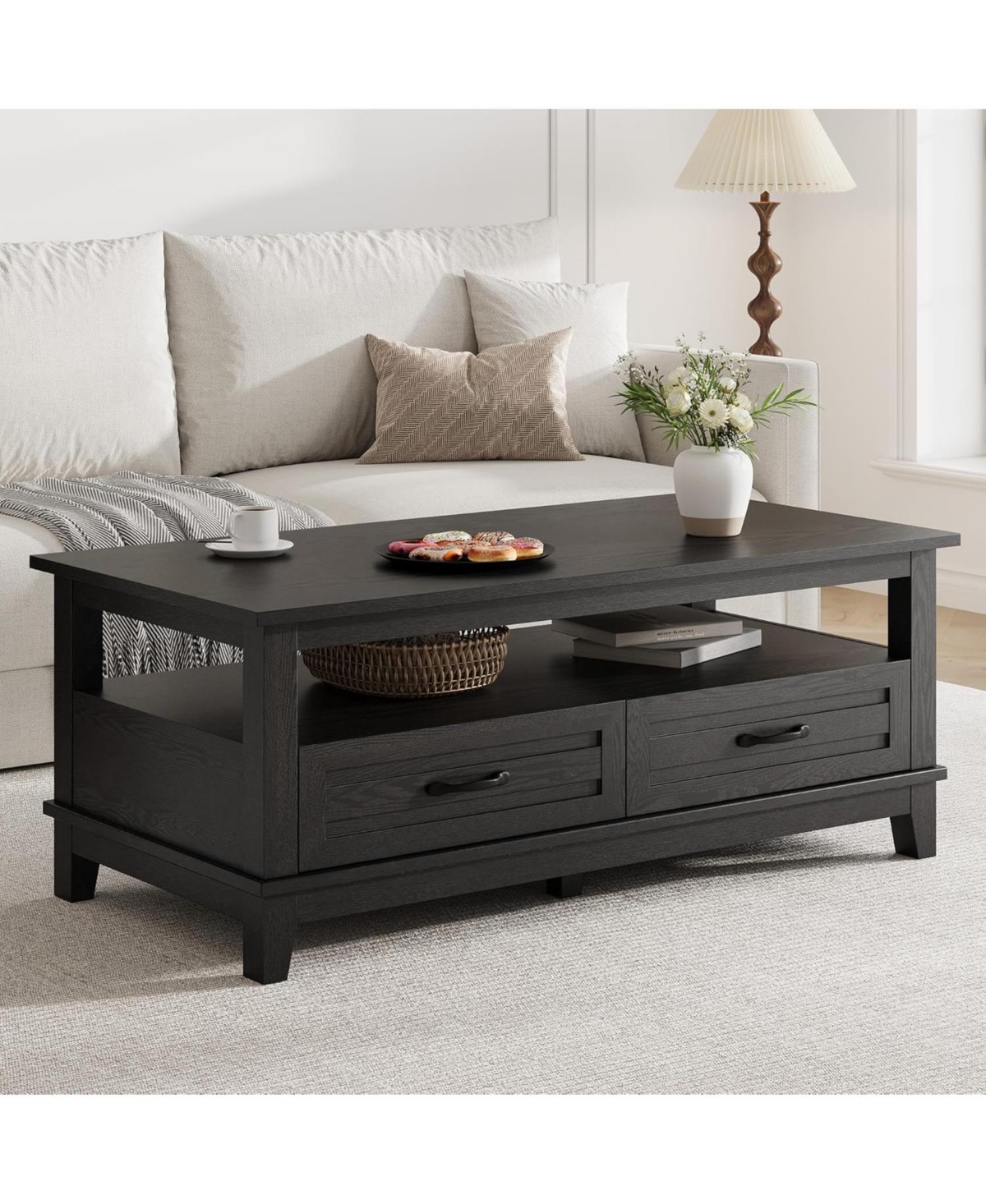 Click here for gaomon Farmhouse Coffee Table with Drawers  Center... prices