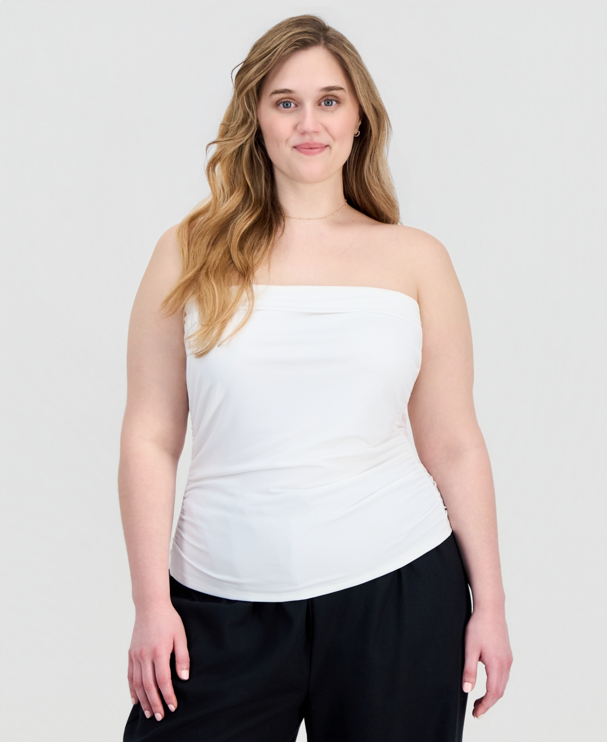 Click here for Full Circle Trends Plus Size Pull-On Tube Top - Br... prices